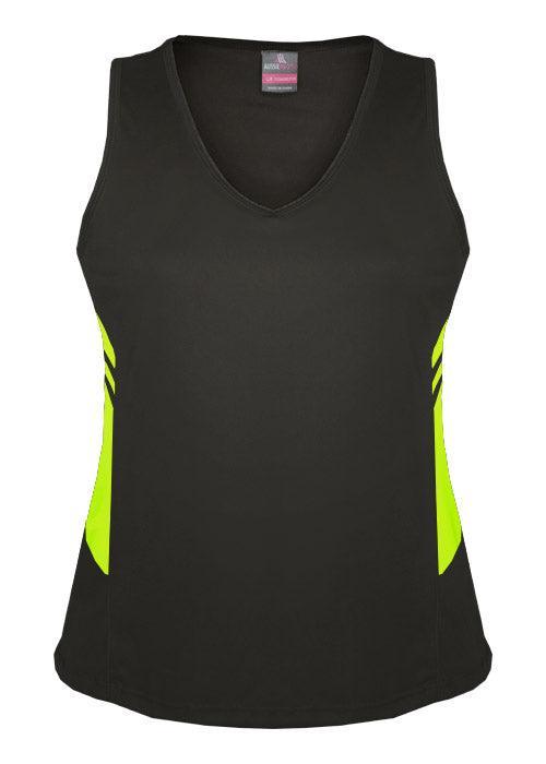 Ladies Tasman Singlet Slate/Neon Yellow @ A$18.95